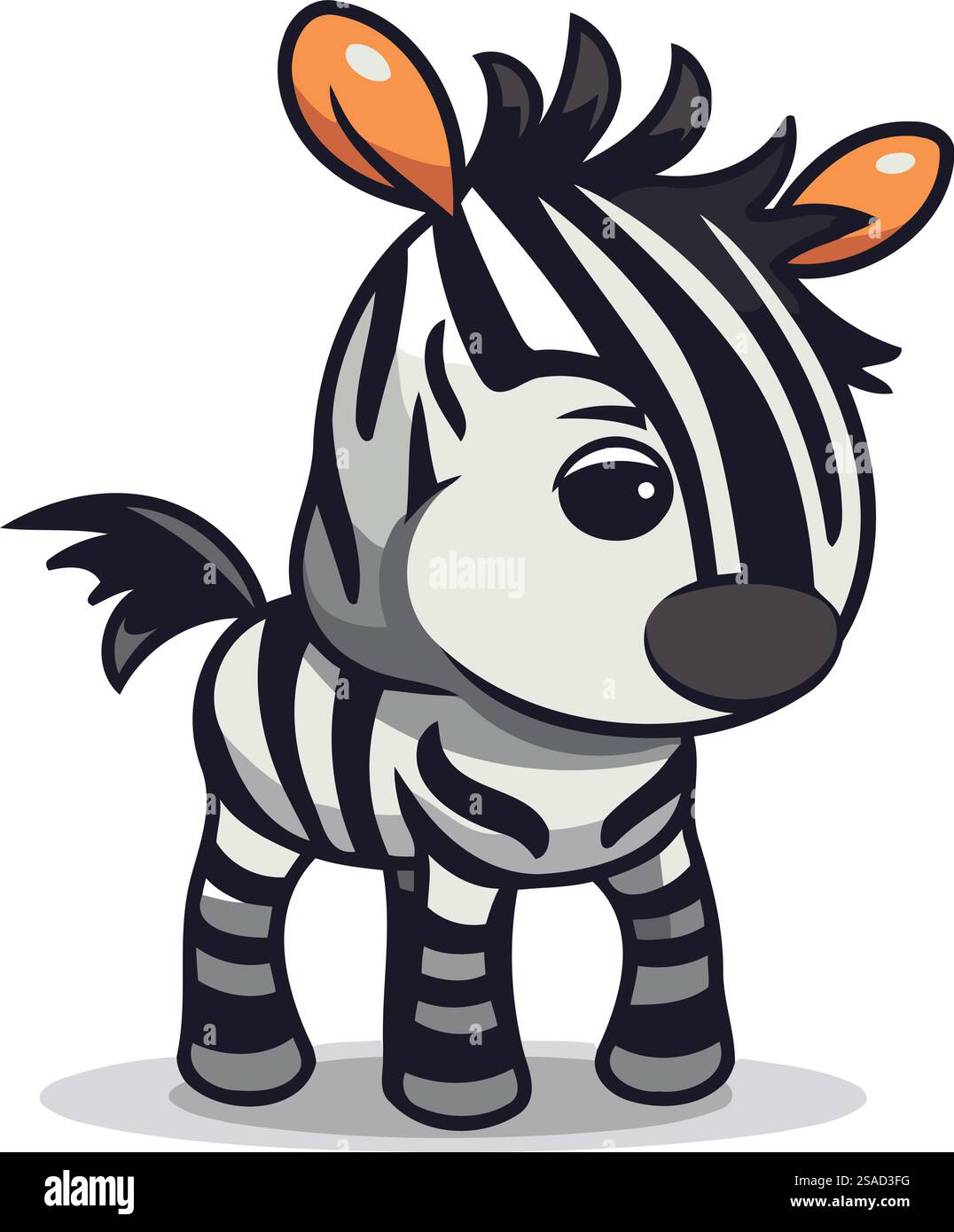 Zebra Cute Animal Cartoon Mascot Character Vector Illustration Stock ...