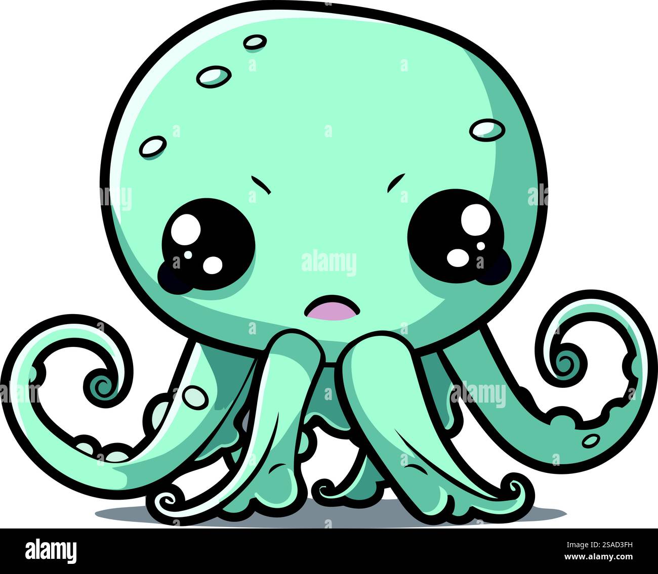 Cute cartoon octopus. Vector illustration isolated on white background ...