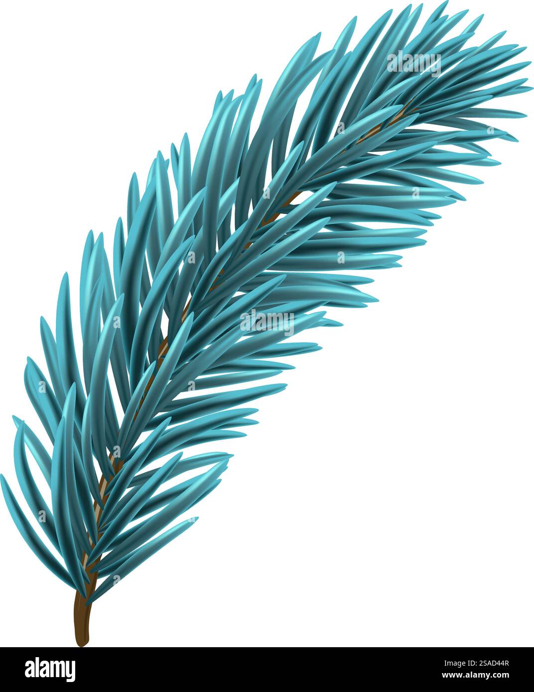 Blue Christmas fir tree branch element. Vector illustration Stock ...