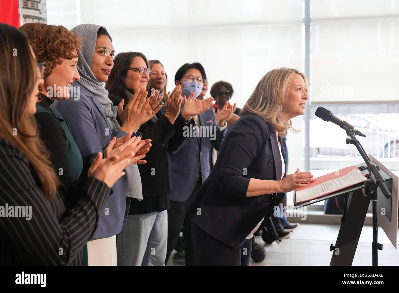 Toronto, Can. 29th Jan, 2025. Ontario NDP Leader Marit Stiles launches ...