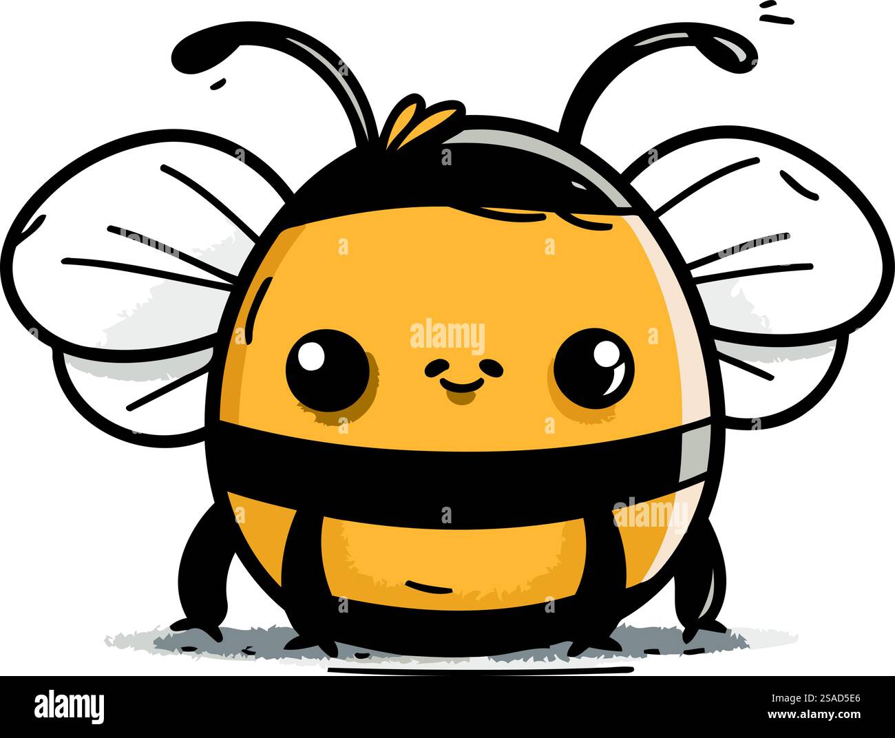 Cute cartoon bee. Vector illustration. Isolated on white background ...