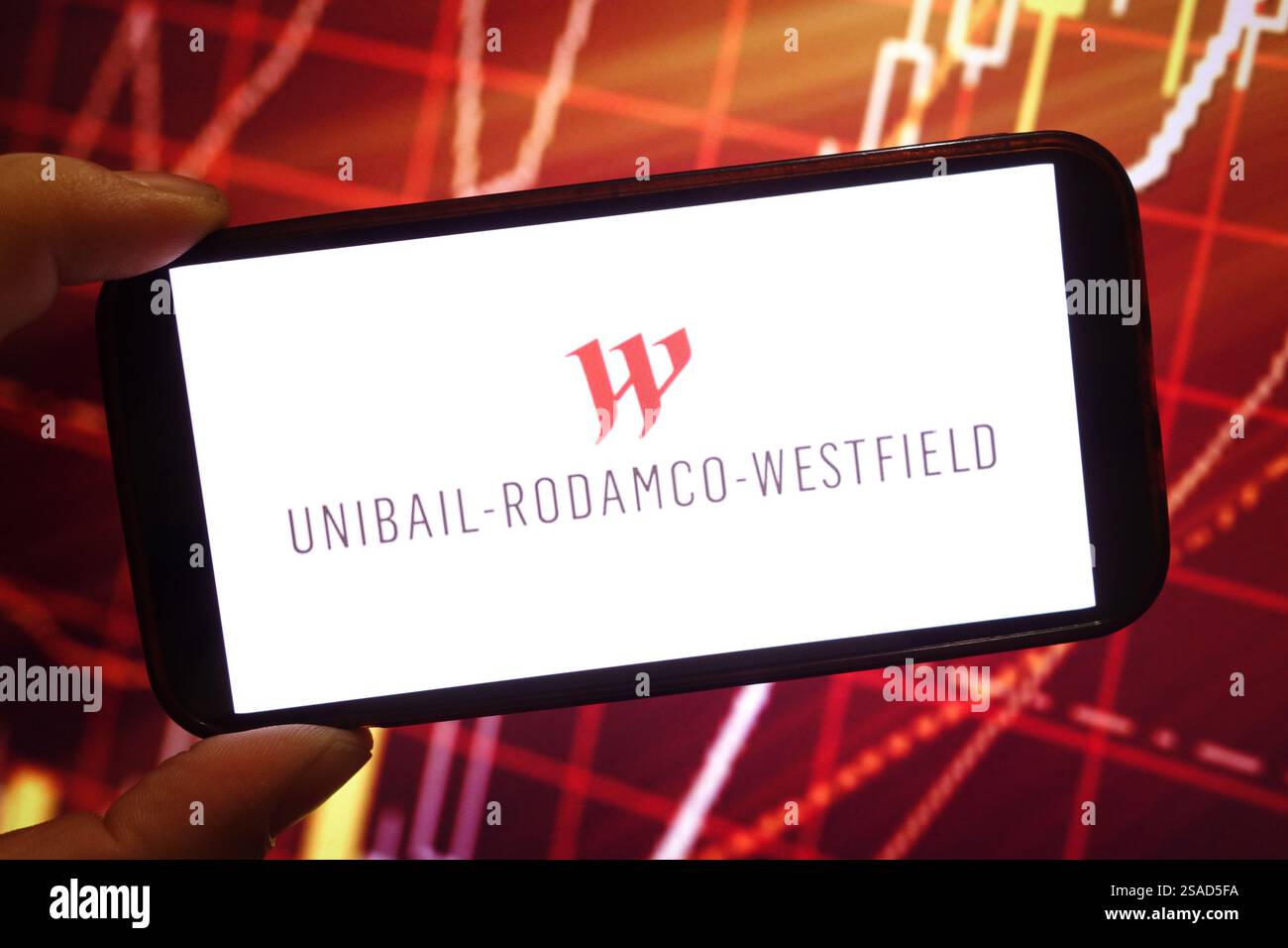 Poland. 25th Jan, 2025. In this photo illustration, the Unibail-Rodamco-Westfield company logo ...