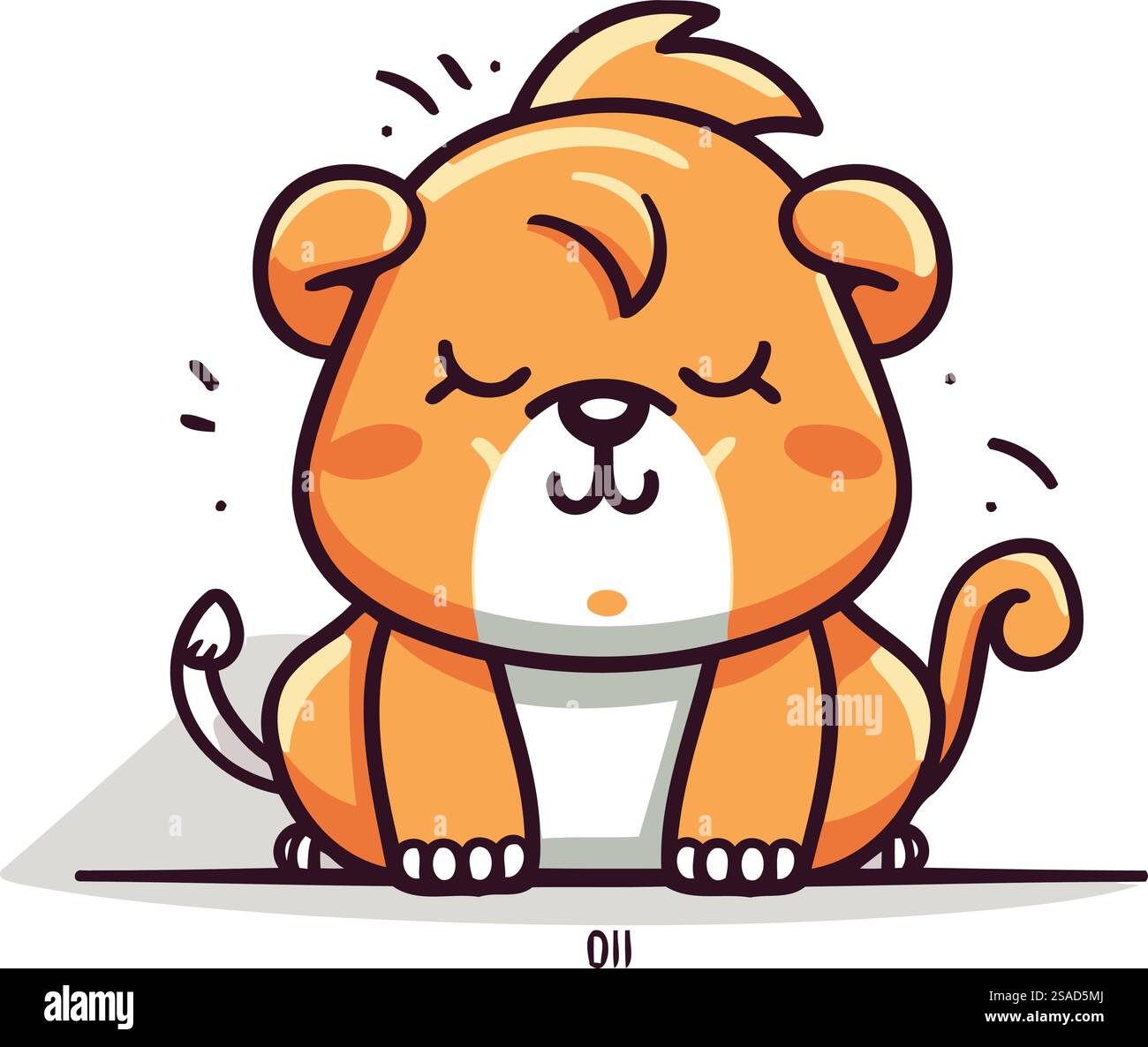 Cute Cartoon Hamster Character Sitting and Crying Vector Illustration ...