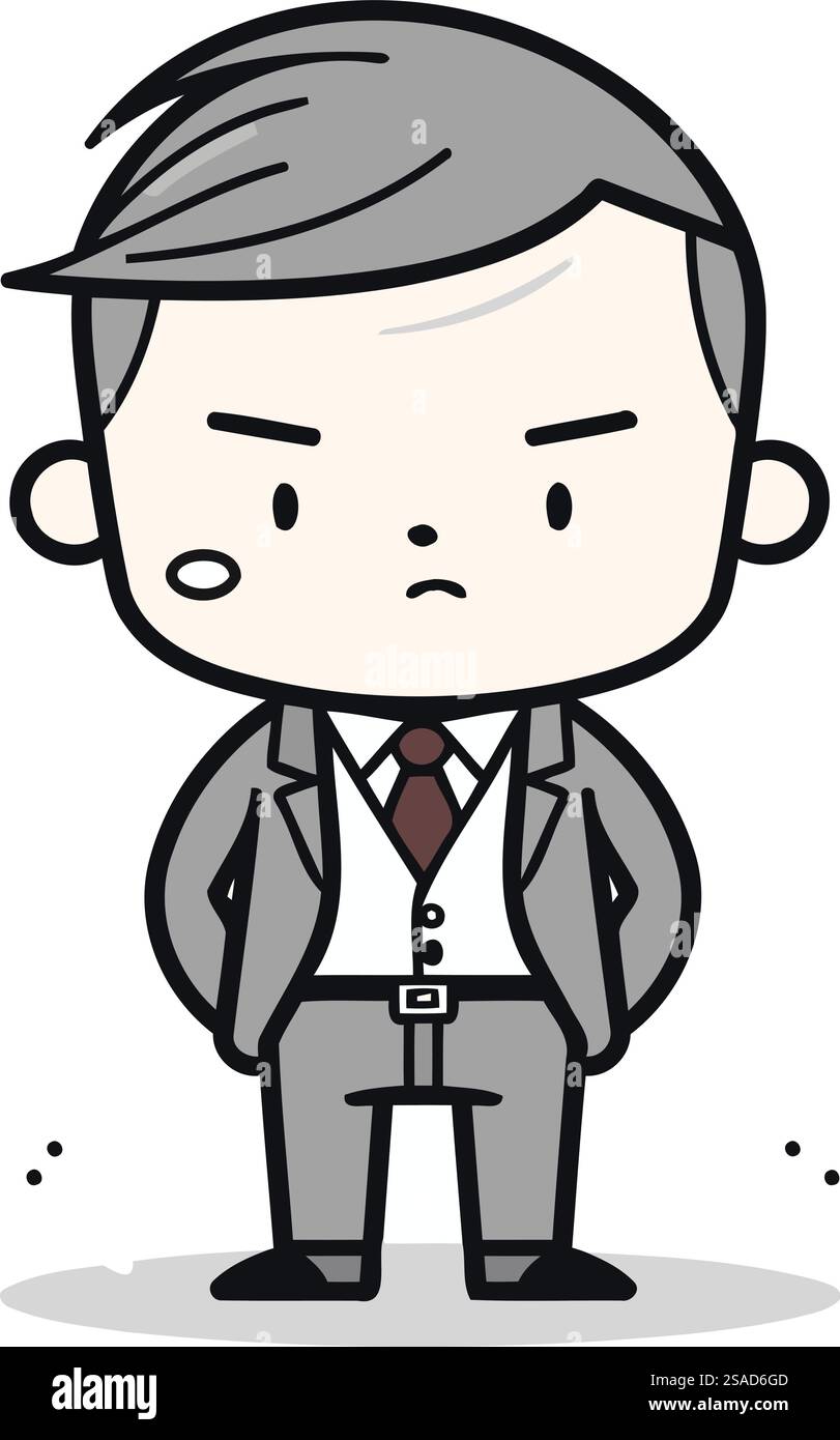 Businessman Wearing Suit Cartoon Vector Illustration Stock Vector Image ...