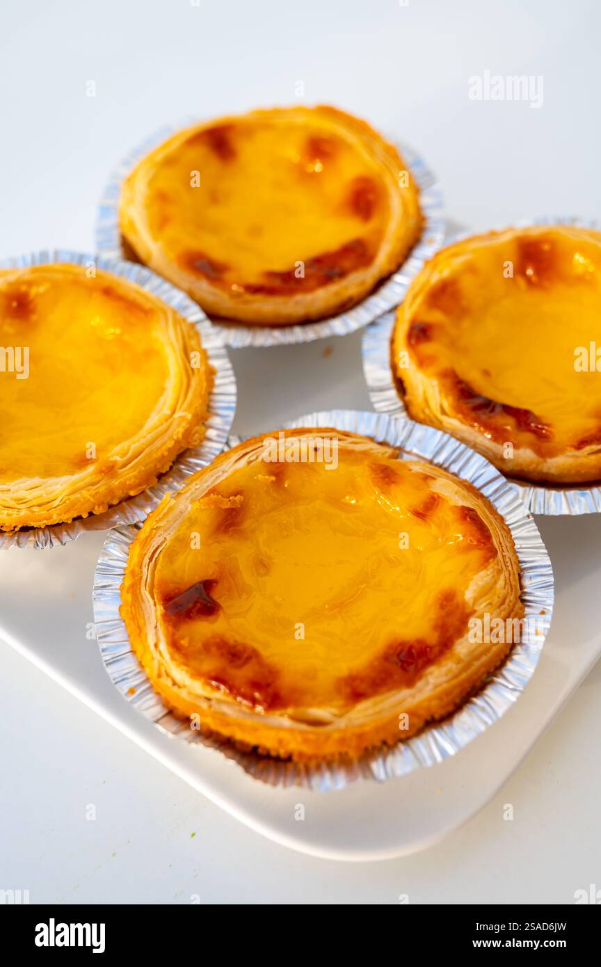 Portugal's traditional sweet dessert Pastel de nata egg custard tart ...