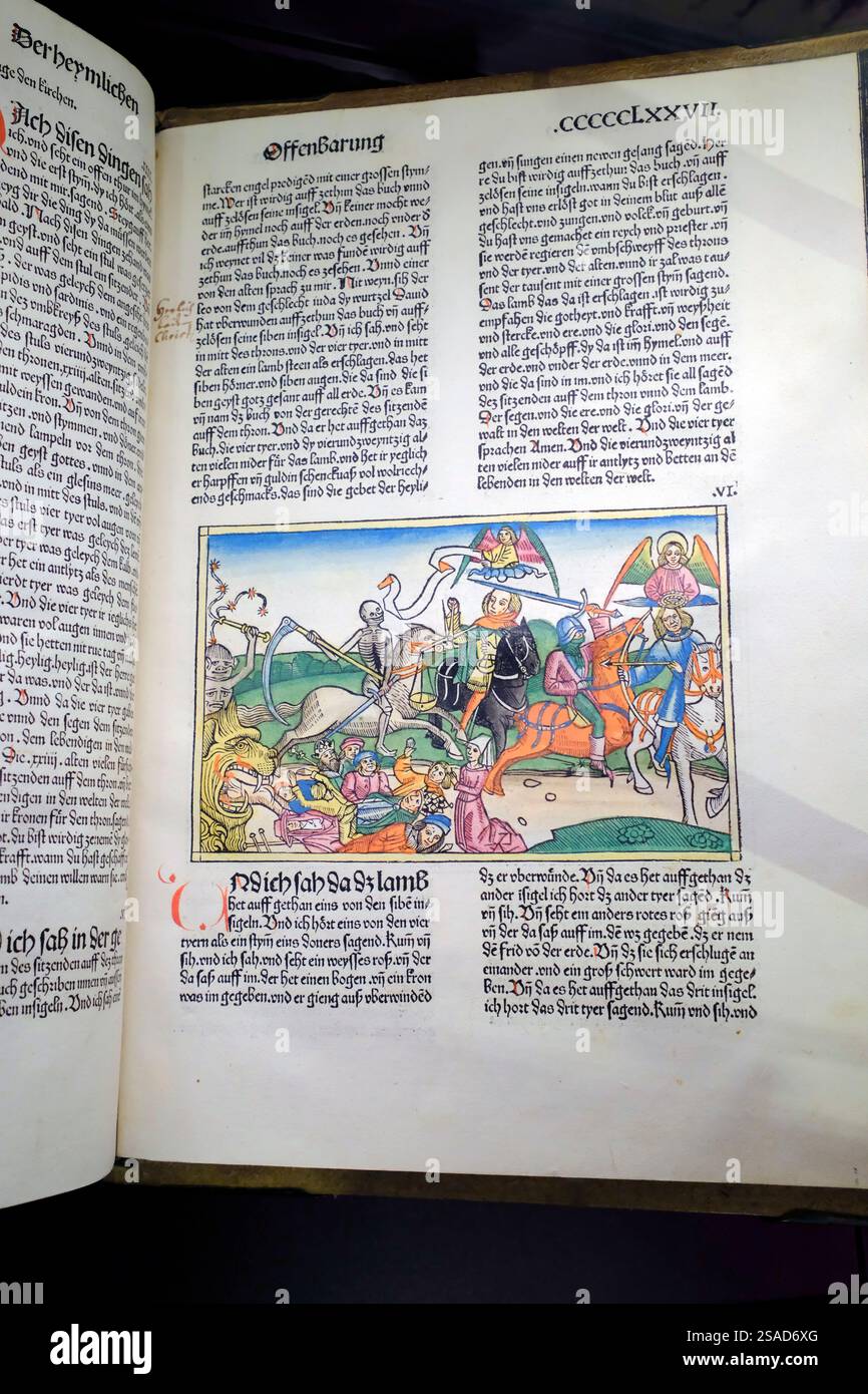 The Bavarian Bible Museum. The Koberger bible. 1483. Nuremberg. Germany ...