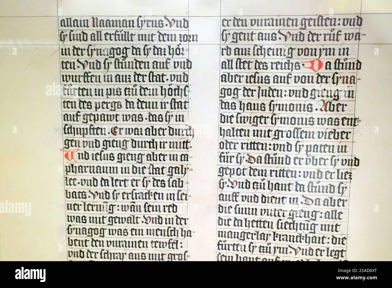 The Bavarian Bible Museum. The Ottheibrich bible. 1430. The bible is ...