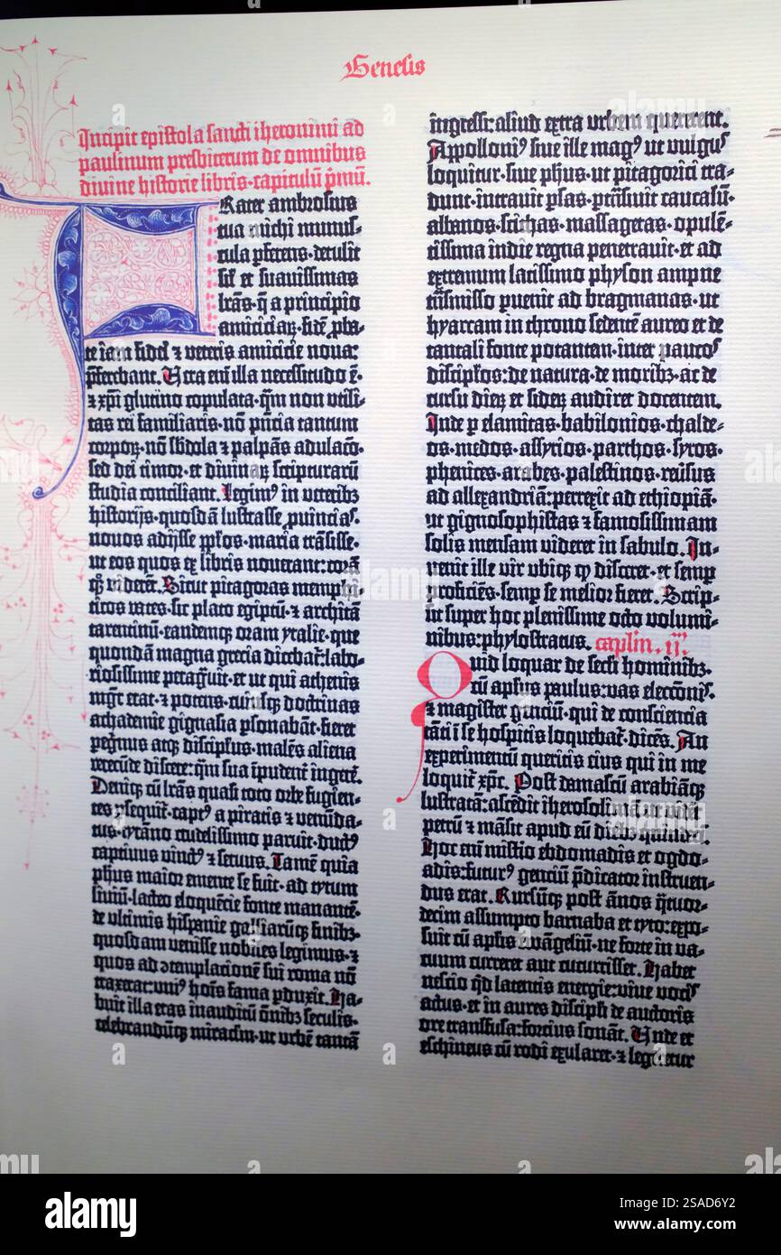 The Bavarian Bible Museum. The Gutenberg bible. 1452. It was the first ...
