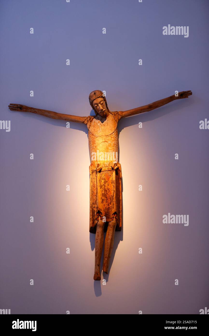 Germanisches Museum. Jesus on the cross. Crucifix. Sculpture. 12 th ...