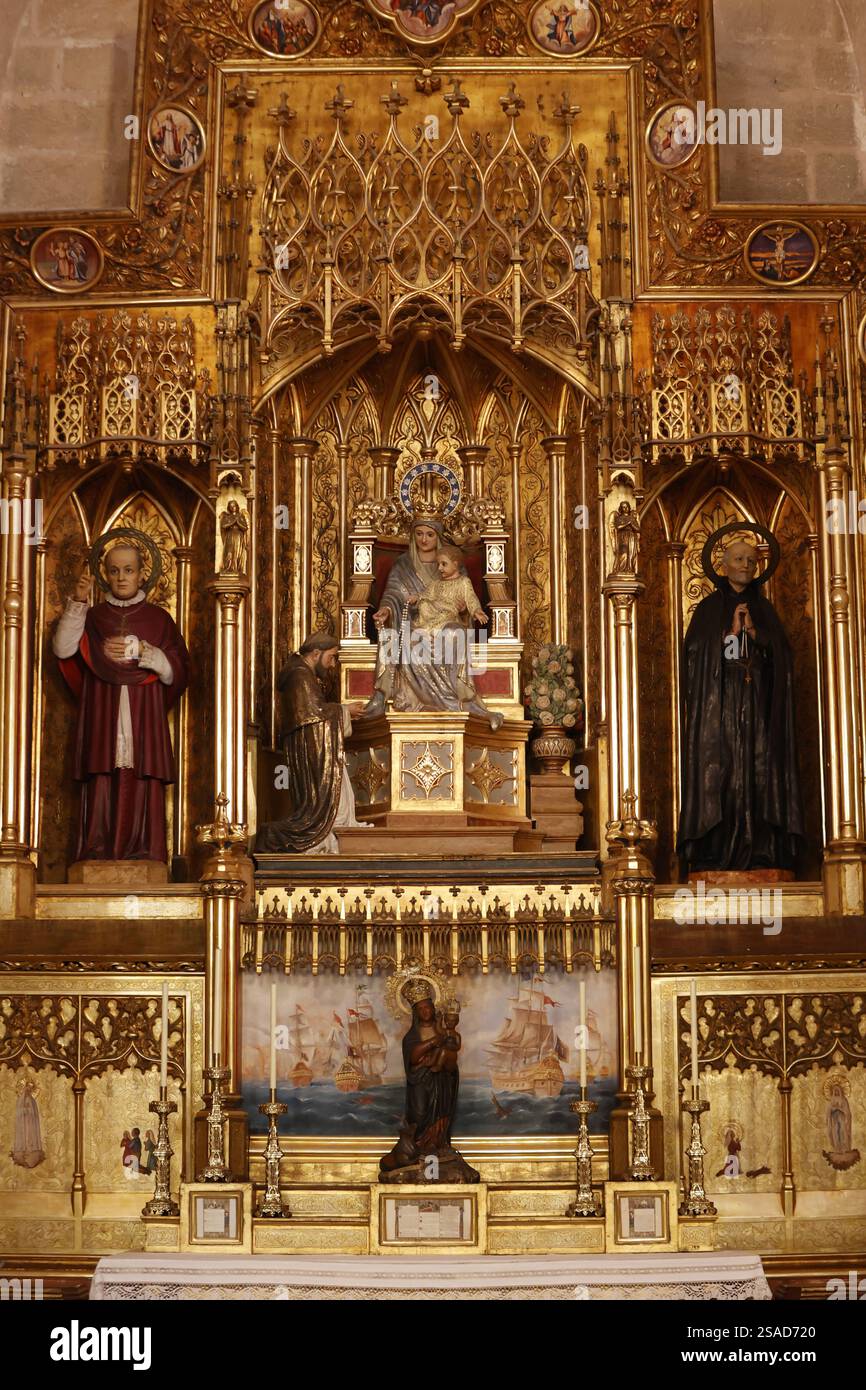 St. Mary’s catholic cathedral, Ciutadella, Minorca, Spain. Altarpiece ...