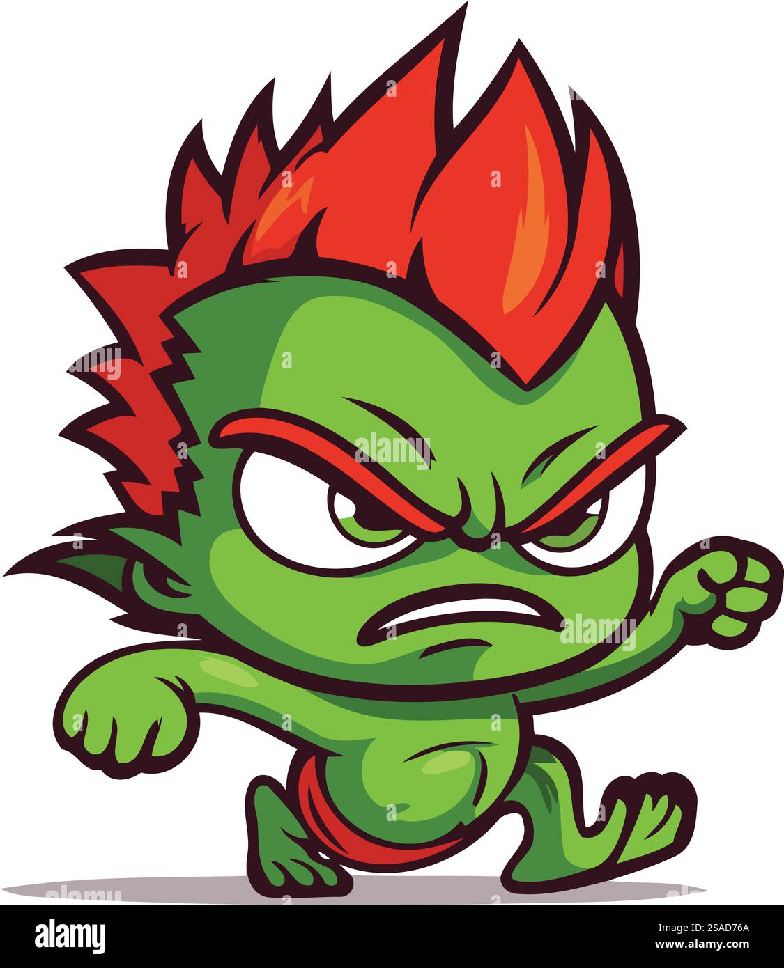 Angry Monster Cartoon Mascot Character. Vector Illustration Stock ...
