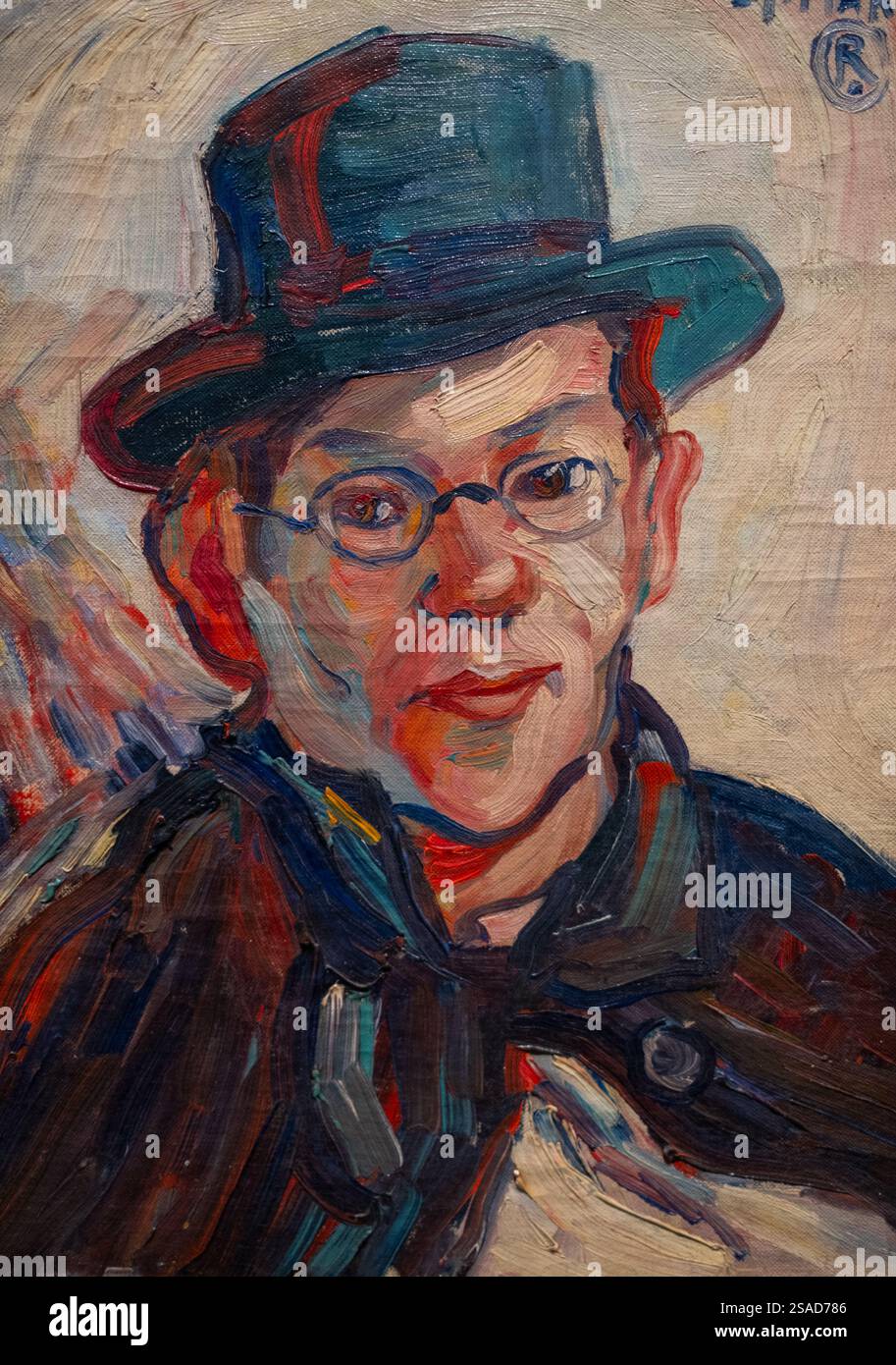 Self Portrait Wearing a Coat by Ryusei Kishida in the Kyoto Museum of ...