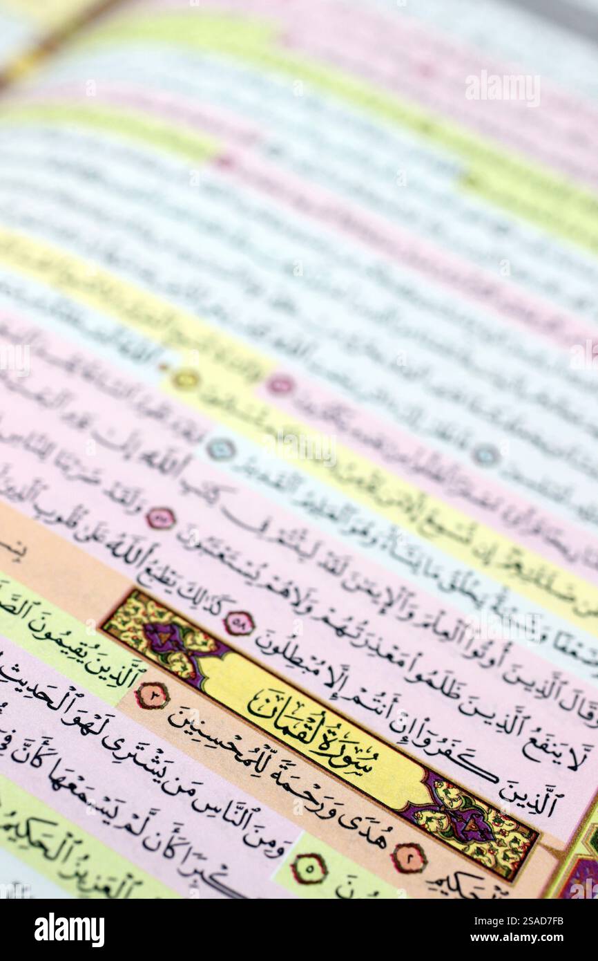 Open Quran in Arabic. Symbol of Islam Stock Photo - Alamy