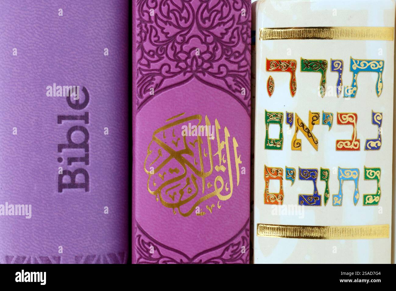 Quran, Bible, Talmud or Torah. Religion concept. Most significant ...