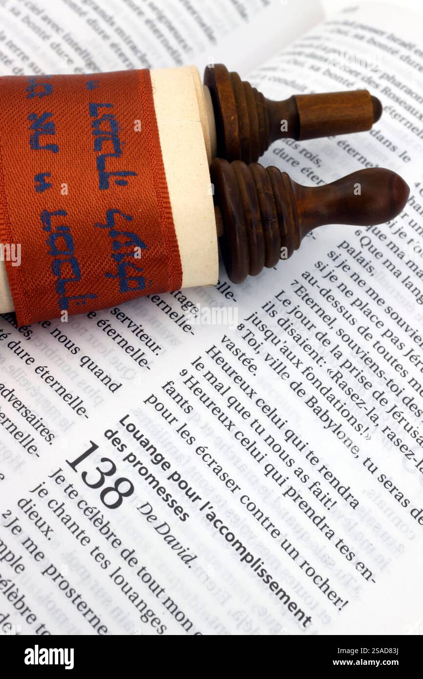 Torah scrolls and holy bible. Relationship between Christians and Jews ...