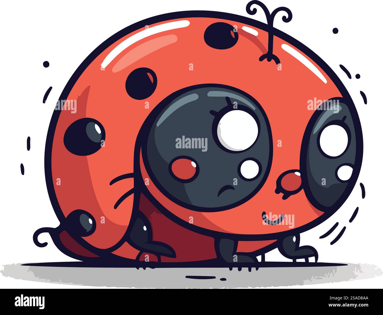 Cute ladybug. Vector illustration isolated on white background. Cartoon ...