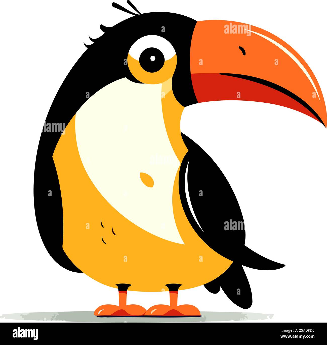 Cute cartoon toucan isolated on white background. Vector illustration ...