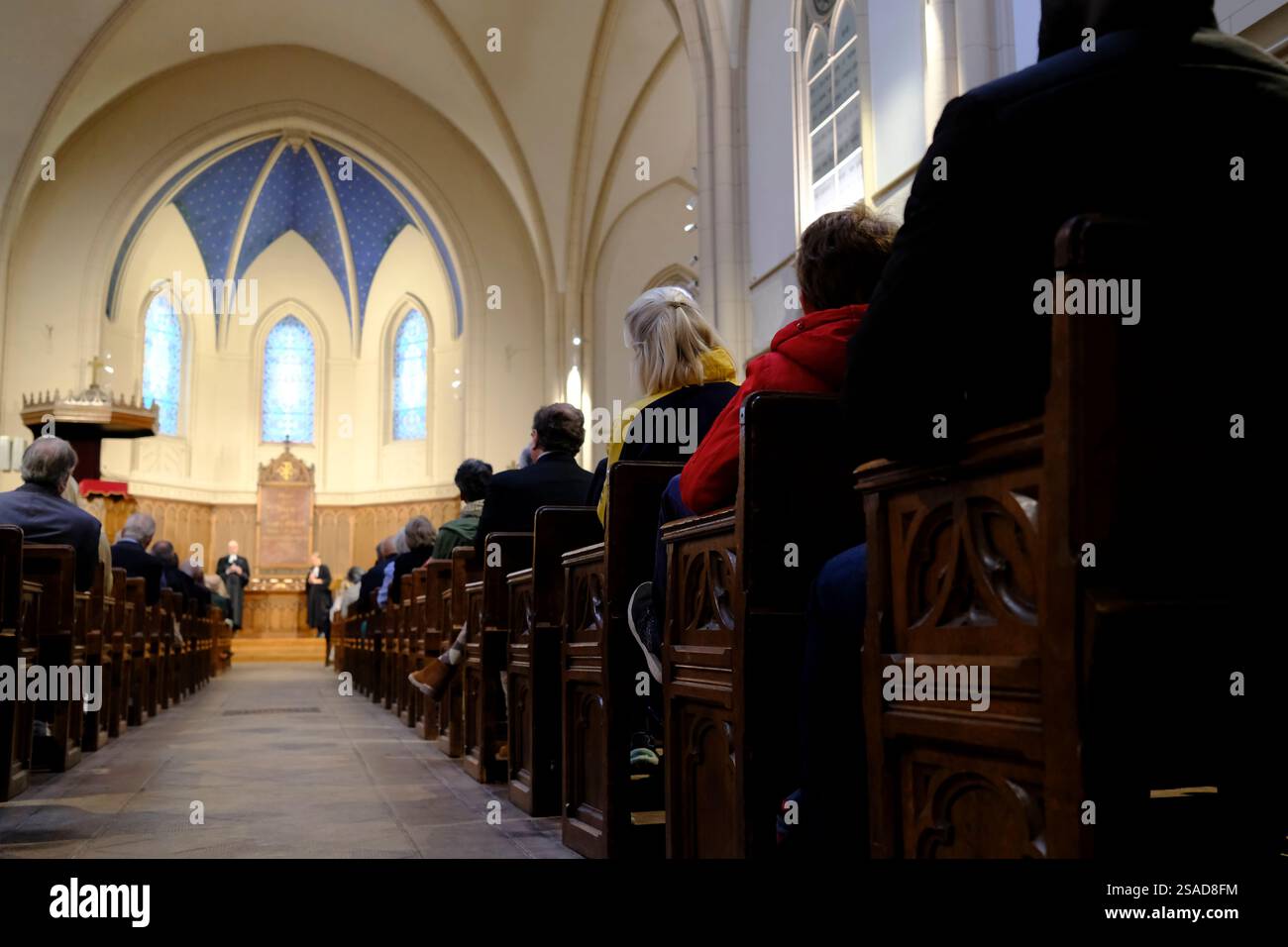 Protestant temple of Etoile. Sunday worship. Paris. France Stock Photo ...