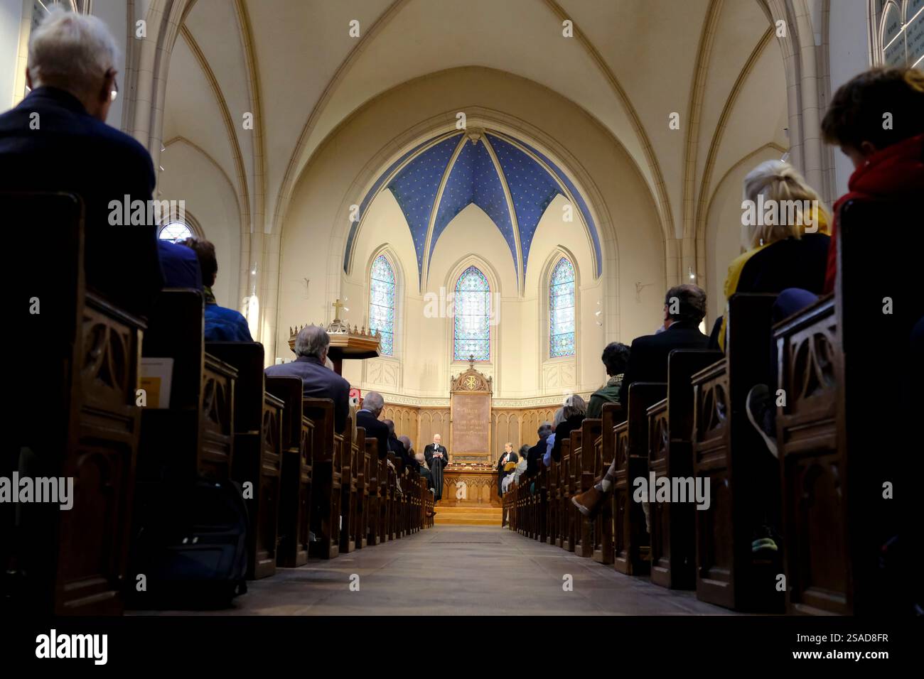 Protestant temple of Etoile. Sunday worship. Paris. France Stock Photo ...