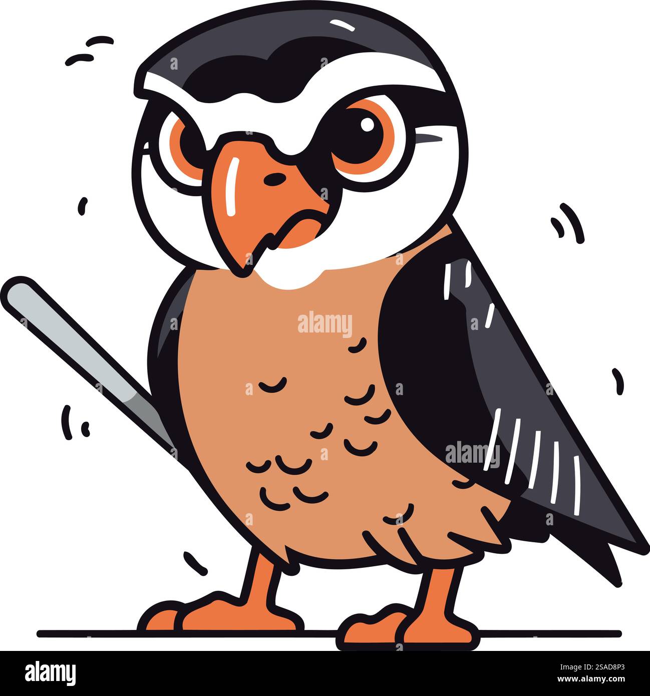 Cute owl with baseball bat. vector cartoon illustration isolated on ...