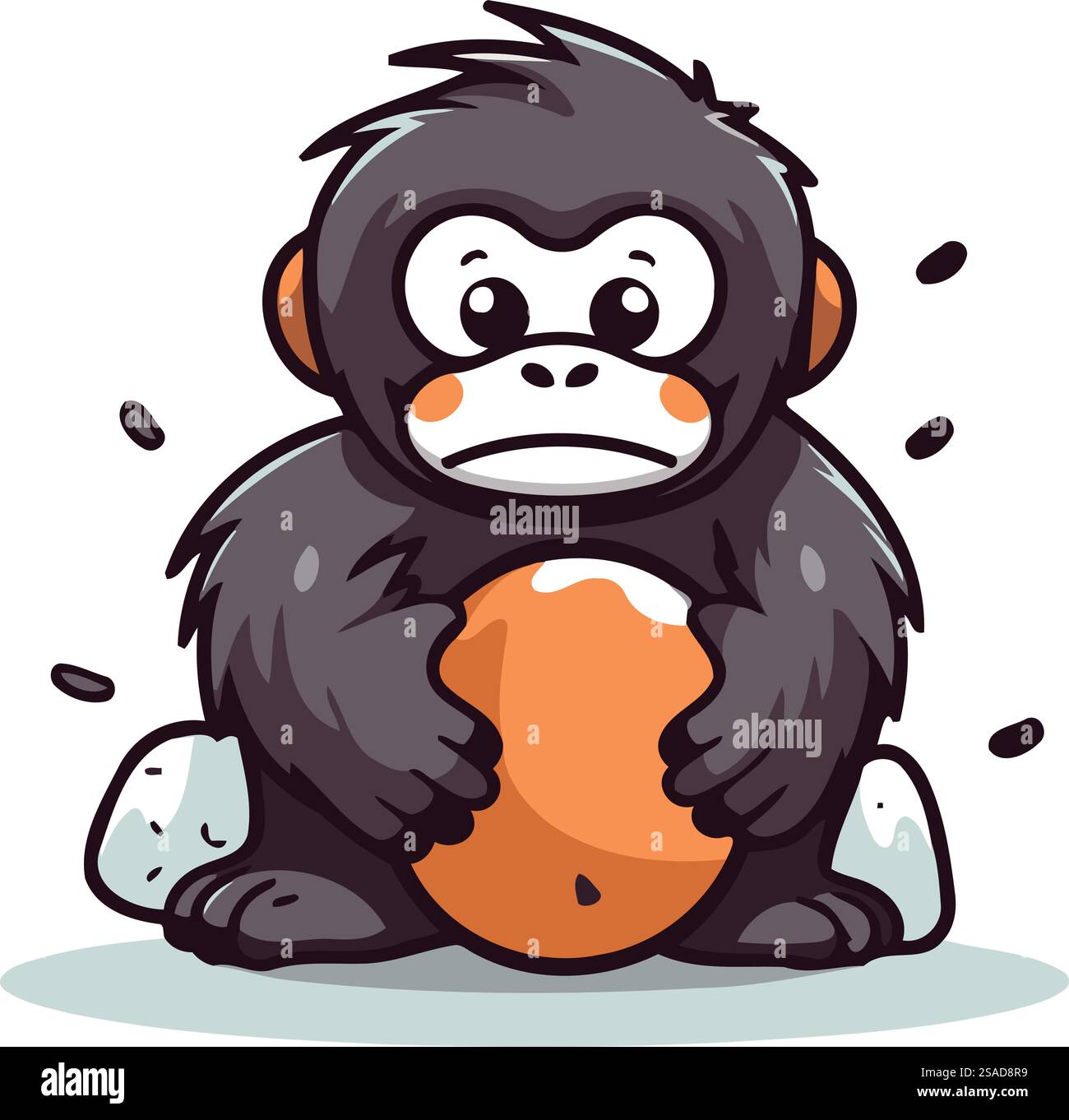 Gorilla cartoon character holding orange hi-res stock photography and ...