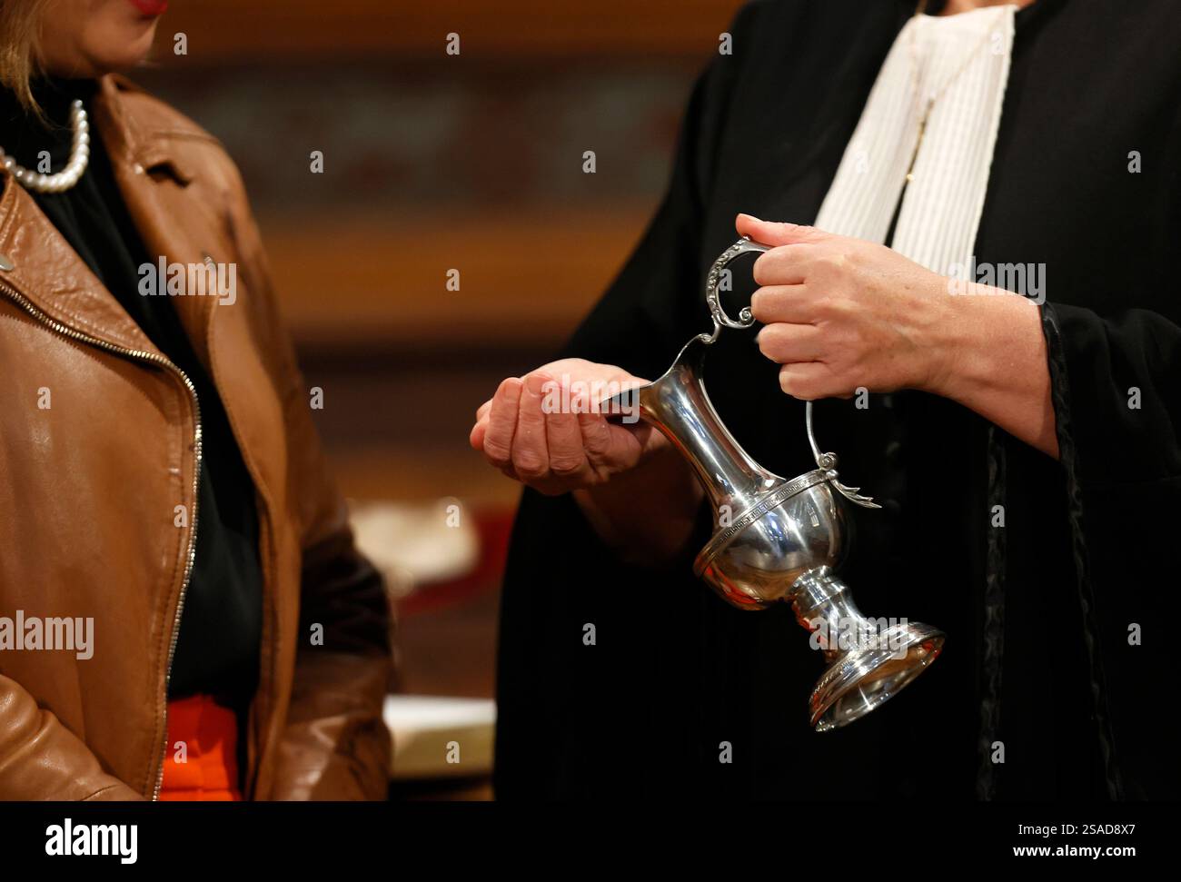Adult baptism in a Protestant church. Paris. France Stock Photo - Alamy