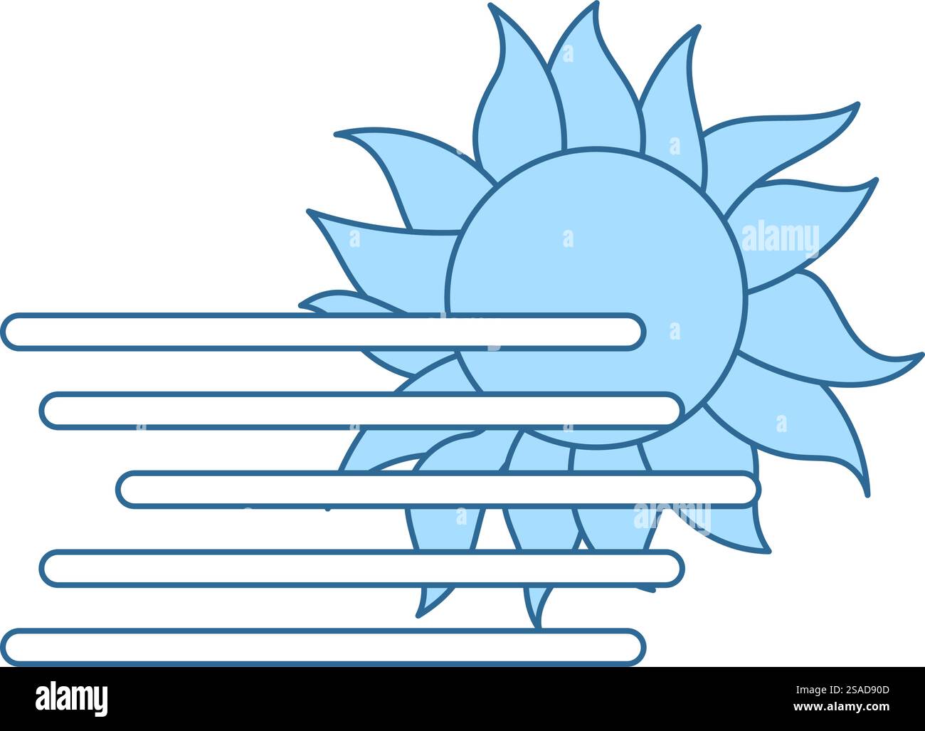 Fog Icon. Thin Line With Blue Fill Design. Vector Illustration Stock ...