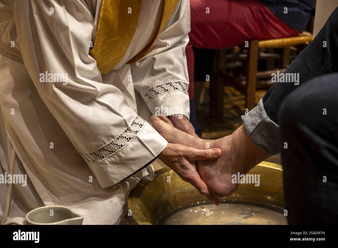 Maundy Thursday celebration in Saint Philippe du Roule catholic church ...