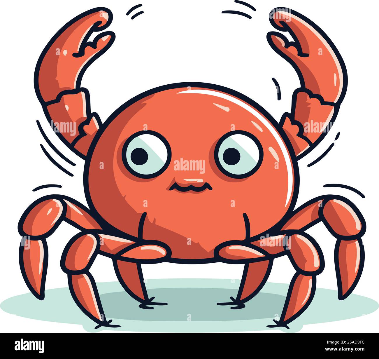 Cute cartoon crab character. Vector illustration isolated on white ...