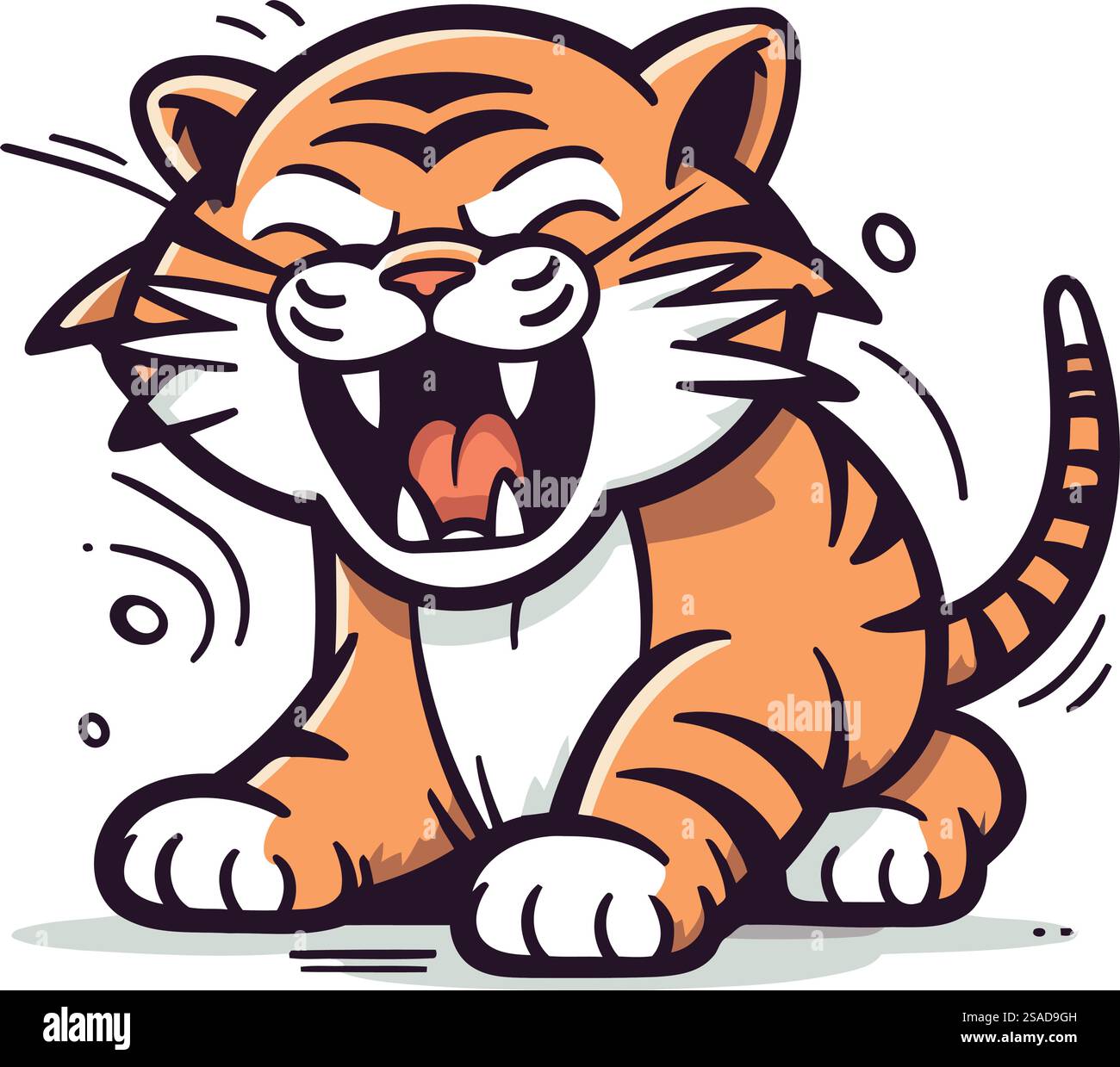 Angry tiger. Vector illustration. Isolated on white background Stock Vector Image & Art - Alamy