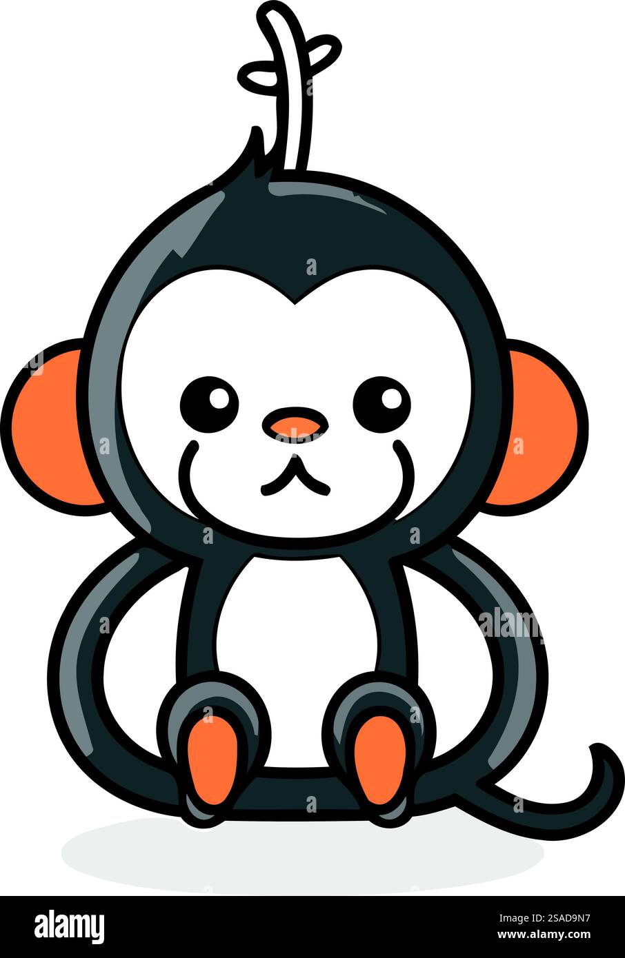 Cute Monkey Character Vector Illustration. Cute Cartoon Monkey Character Stock Vector Image ...