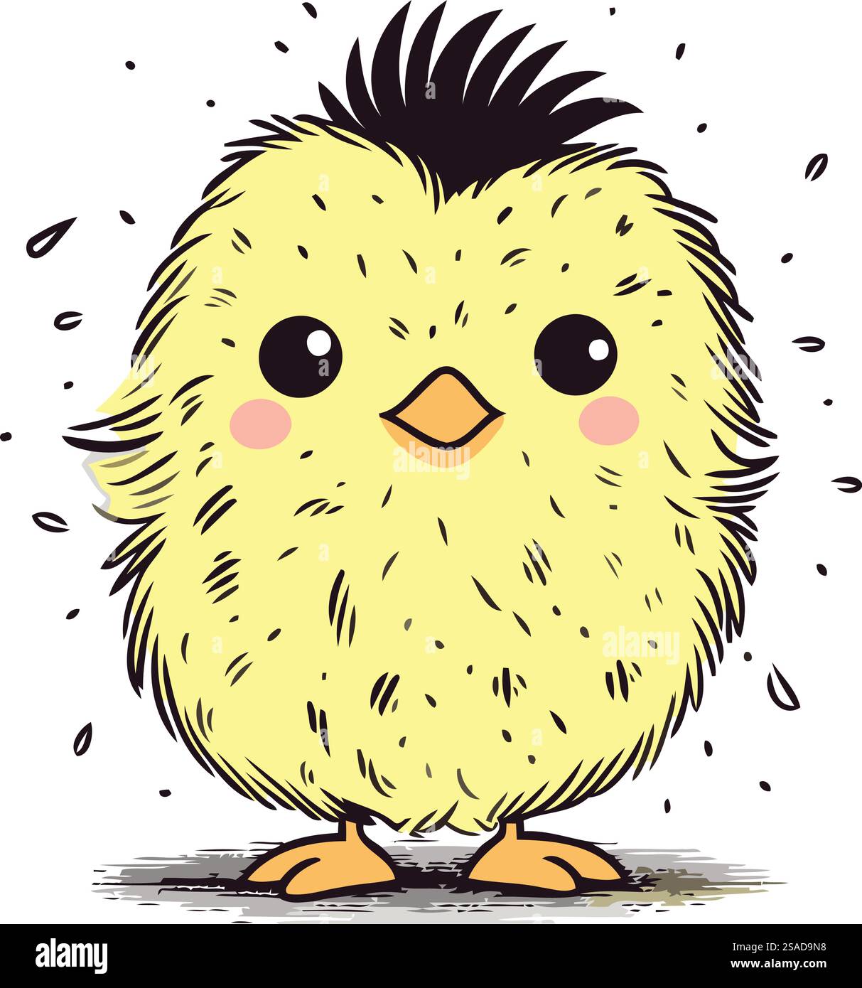 Cute little chick. Vector illustration. Isolated on white background ...