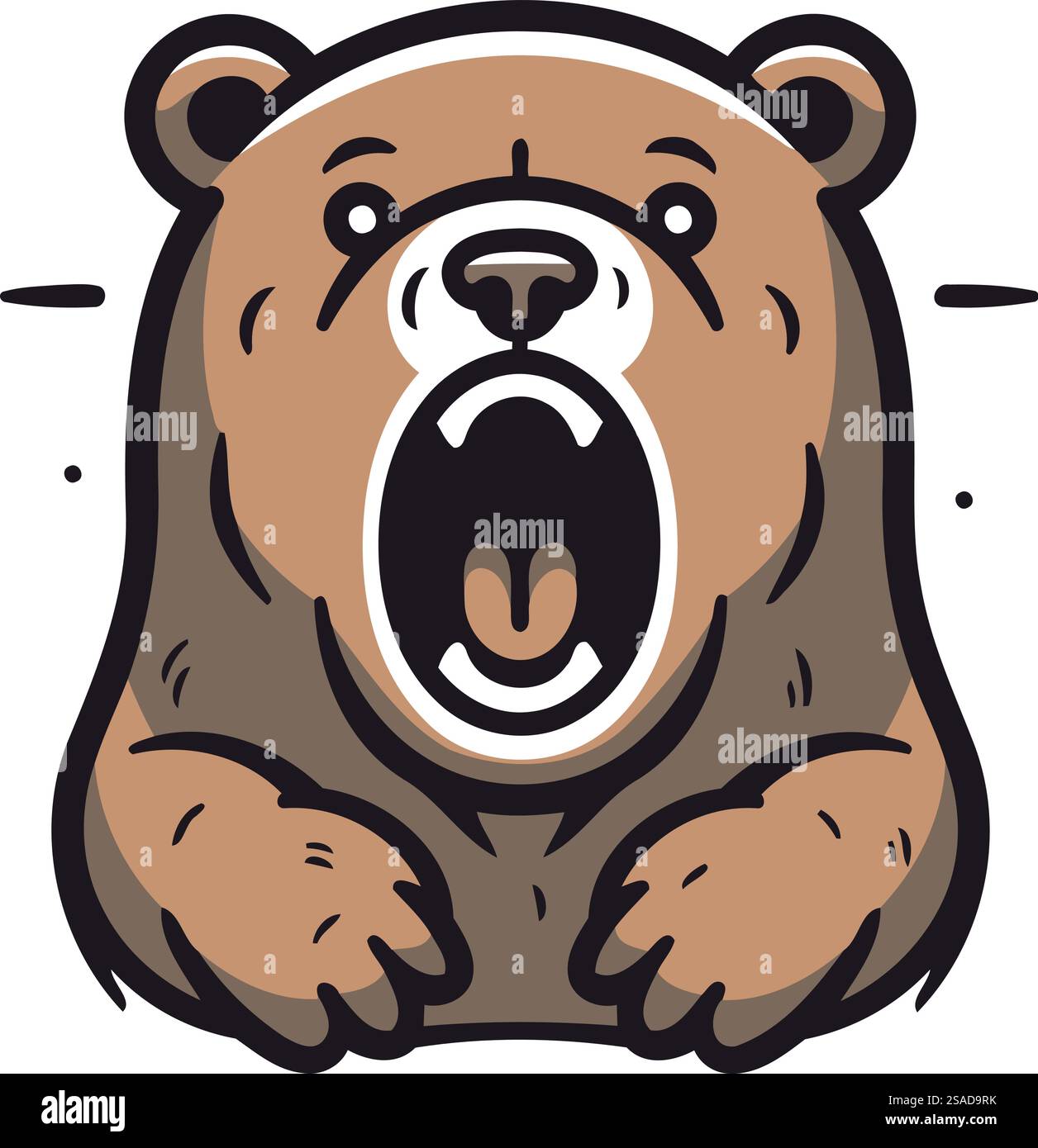 Illustration of a bear with an angry expression on its face Stock ...