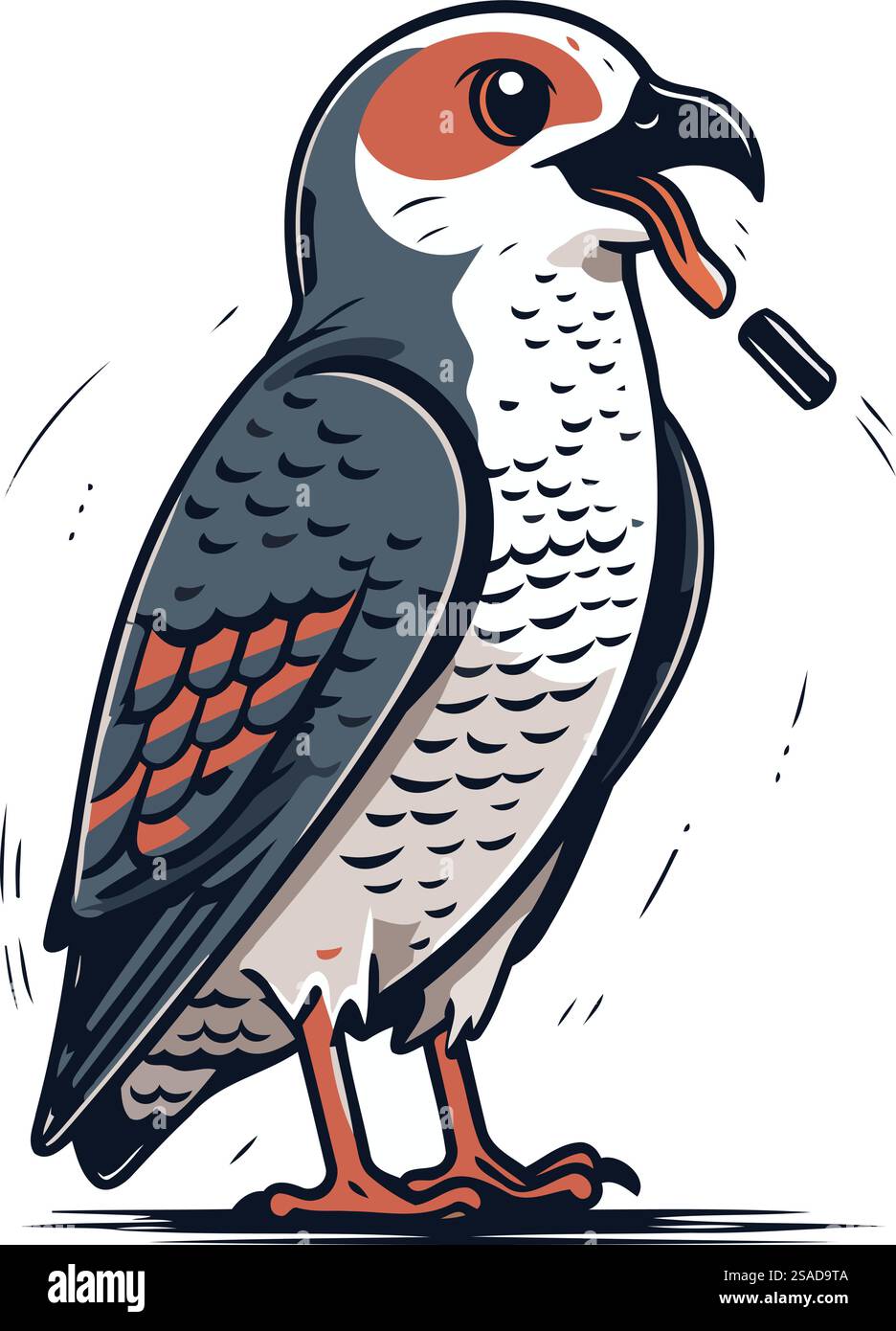 Peregrine falcon isolated on white background. Vector illustration ...