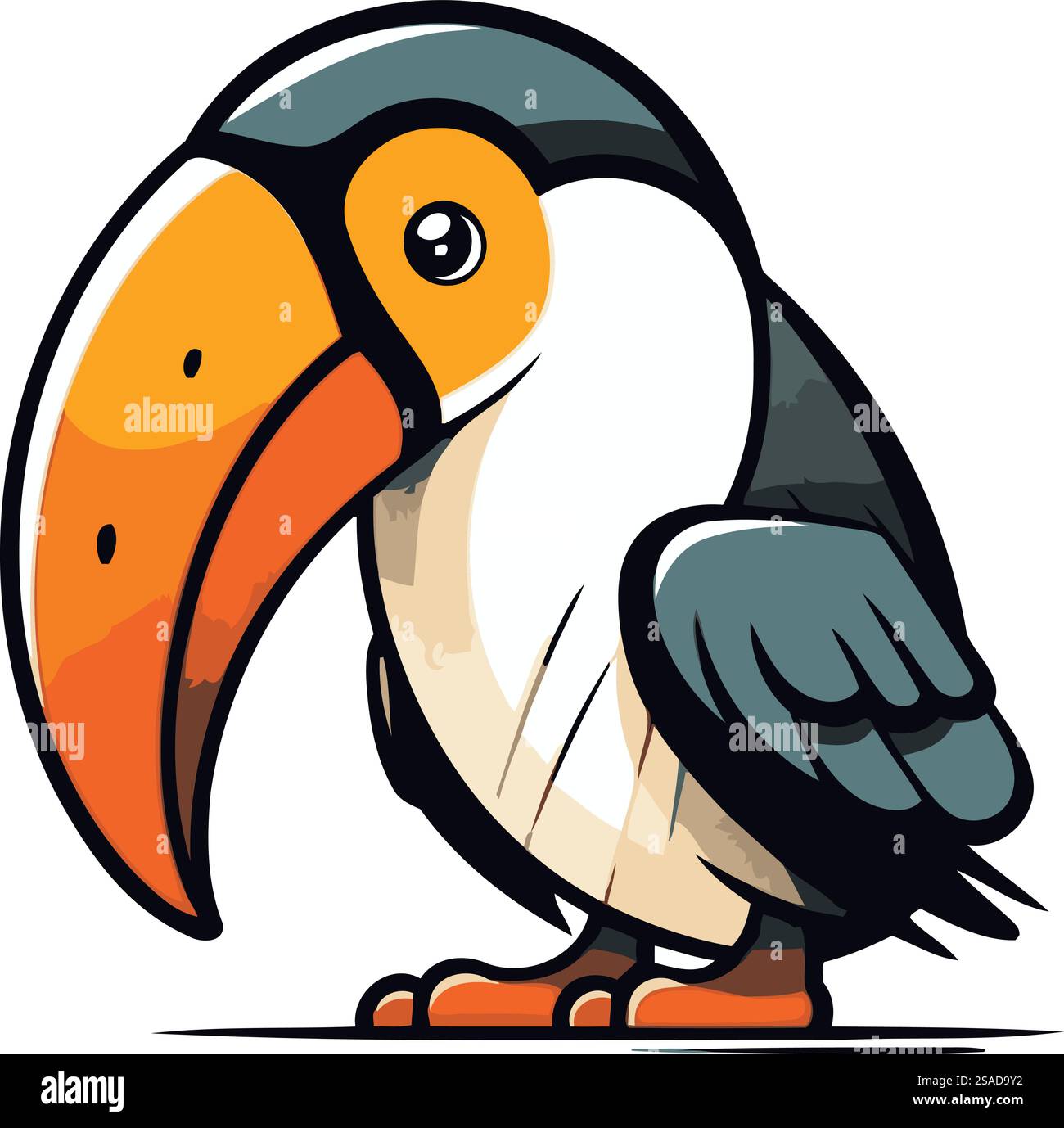 Toucan bird isolated on a white background. Vector illustration Stock ...