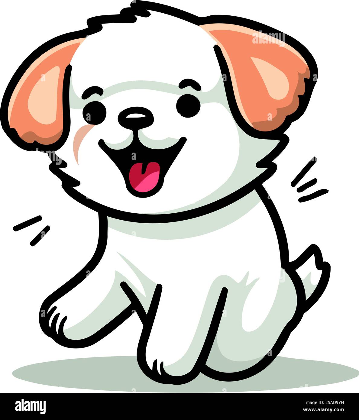Illustration of a Cute Puppy Running and Smiling Stock Vector Image ...
