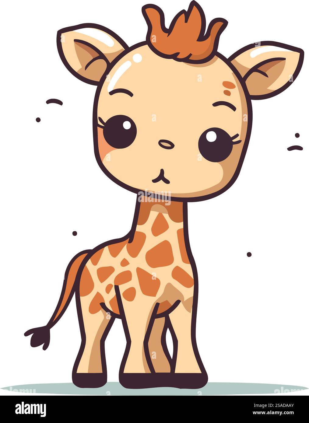 Cute giraffe cartoon character. Vector illustration of a cute little ...