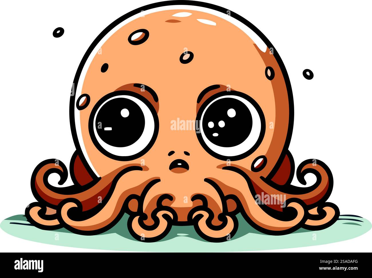Cute cartoon octopus. Vector illustration isolated on white background ...