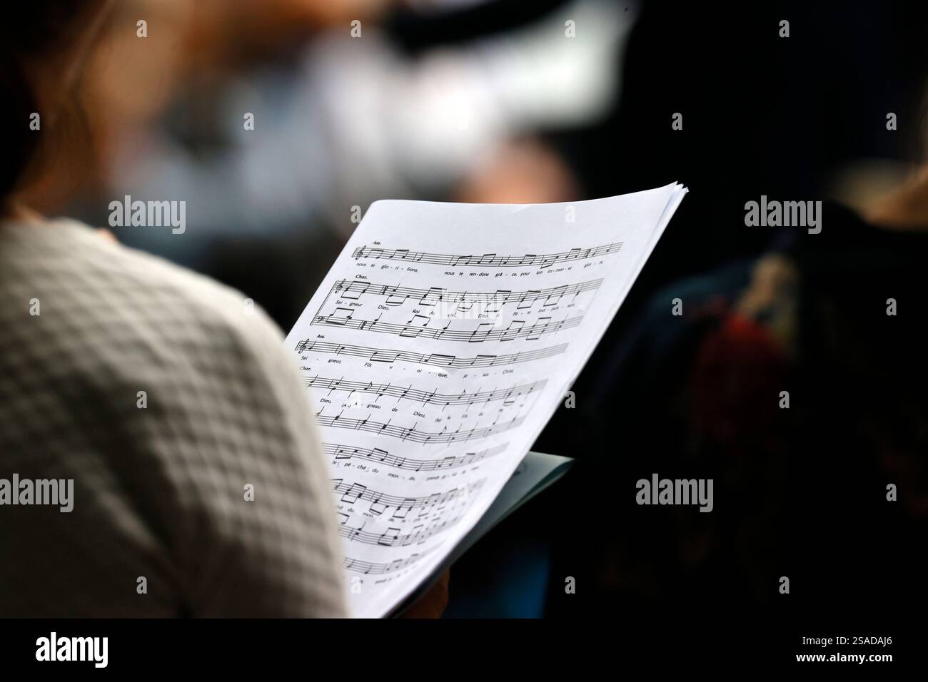 Catholic mass accompanied by a choir. Music score. La Roche sur Foron ...