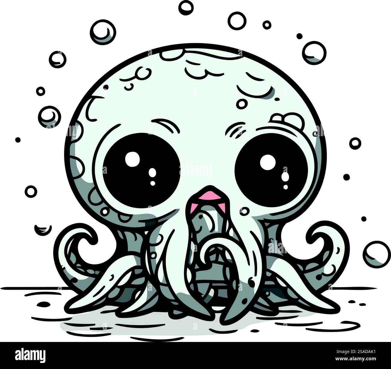 Cute cartoon octopus on a white background. Vector illustration Stock ...