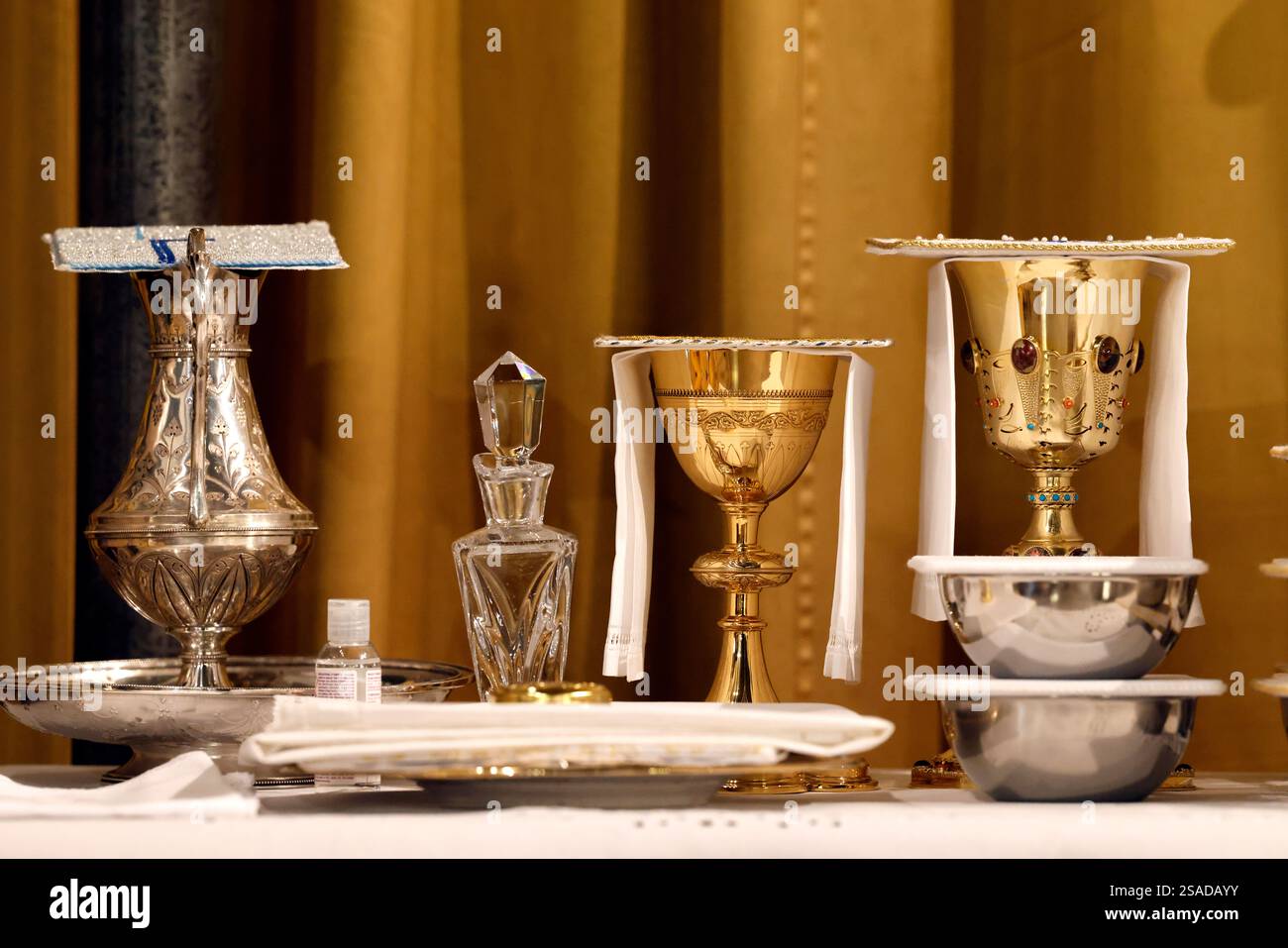 Basilica of the visitation. Catholic mass. Eucharist celebration ...