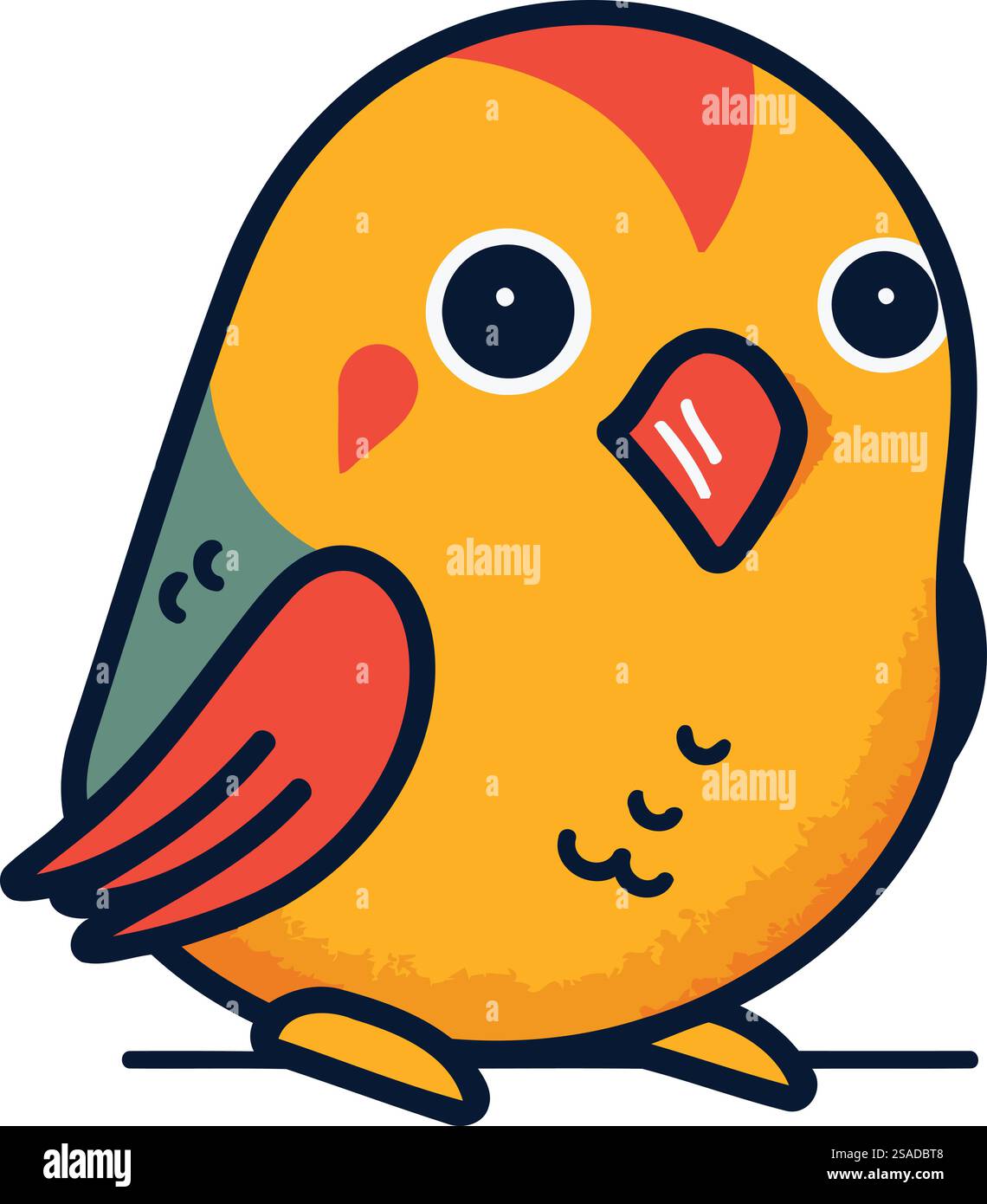 Cute little bird. Vector illustration in doodle style Stock Vector ...