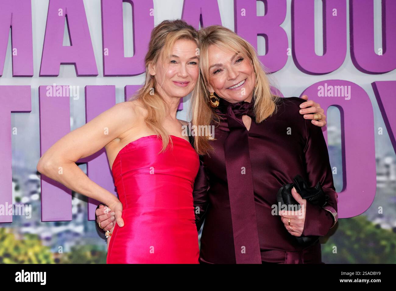 Renee Zellweger, left, and writer Helen Fielding pose for photographers ...