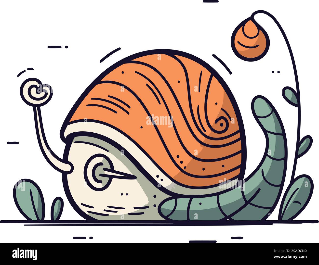 Snail cartoon vector illustration. Cute and funny snail character Stock ...