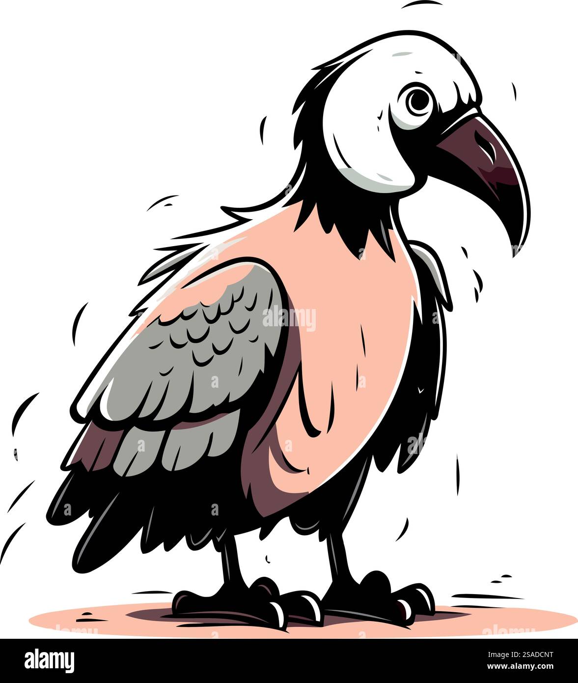 Vector image of a vulture on a white background. Cartoon style Stock ...