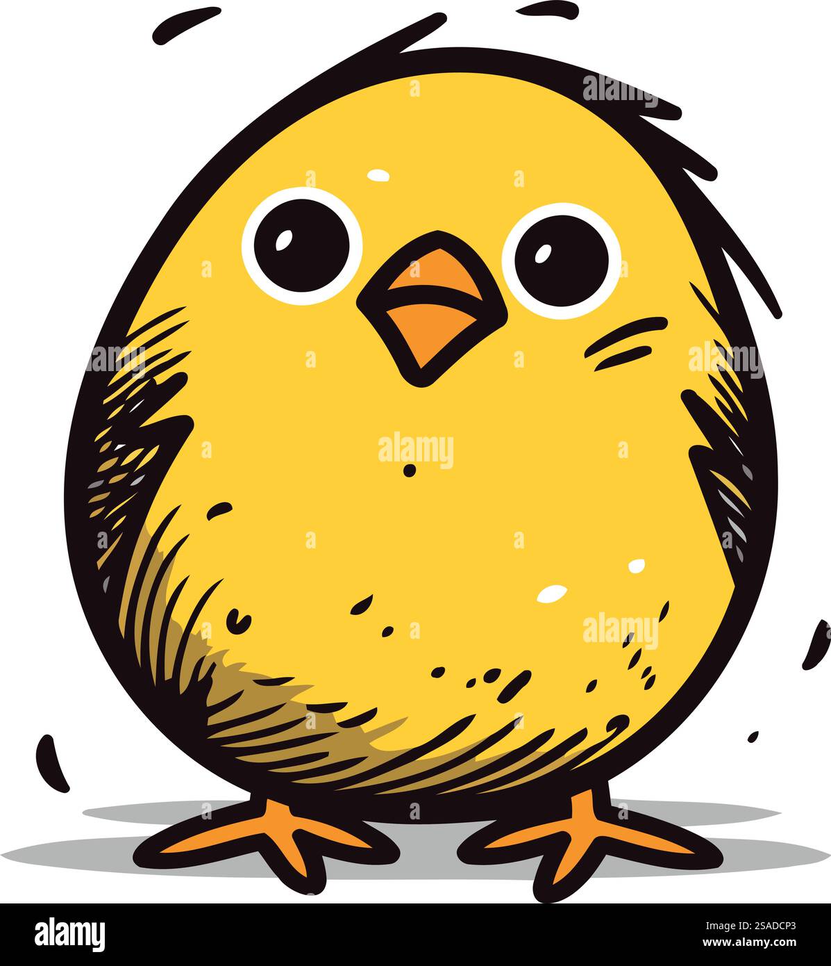 Cute little chick cartoon vector illustration. Hand drawn vector chick ...