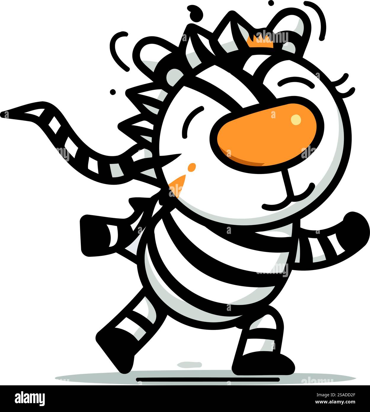 Cute Zebra Cartoon Mascot Character Vector Illustration Stock Vector ...