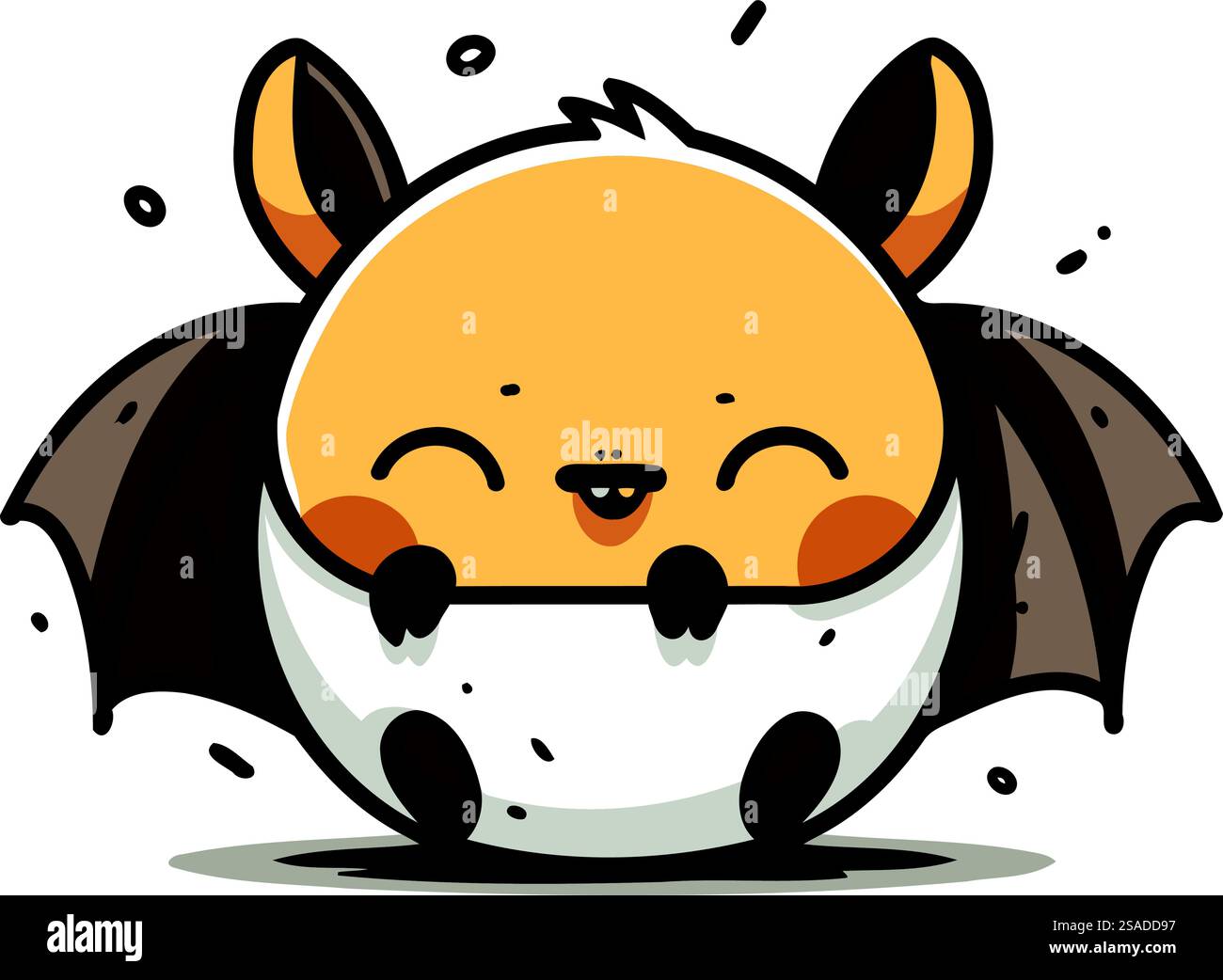 Cute little bat. Vector illustration. Isolated on white background ...