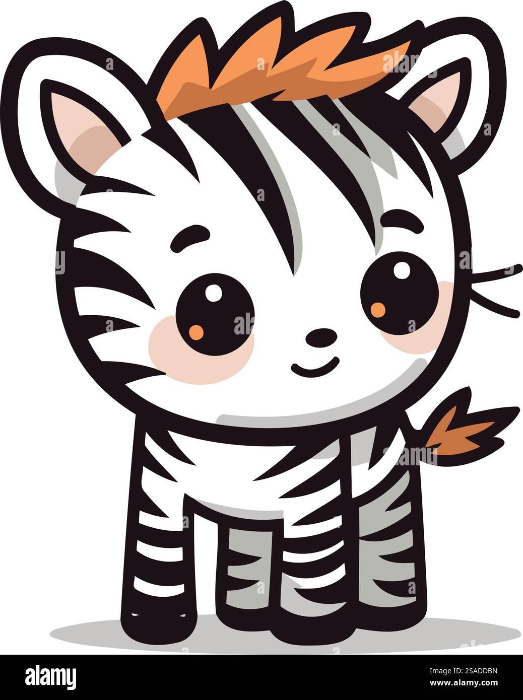 Cute Zebra Cartoon Mascot Character Vector Illustration Stock Vector ...