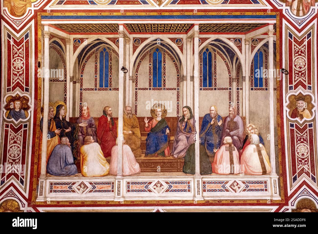 Basilica of Saint Francis of Assisi, Umbria, Italy. Lower church fresco ...